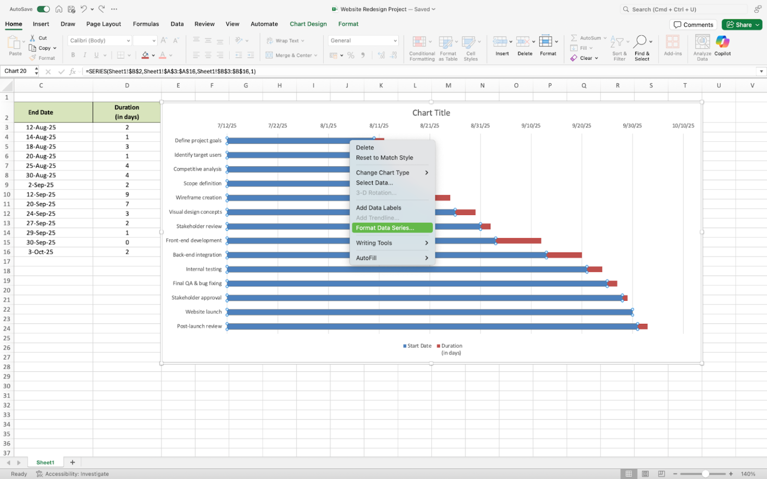 How to Create a Gantt Chart in Excel